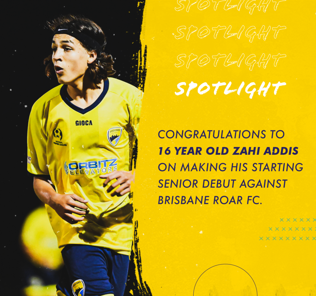 Zahi Addis Starting Debut – Gold Coast United FC